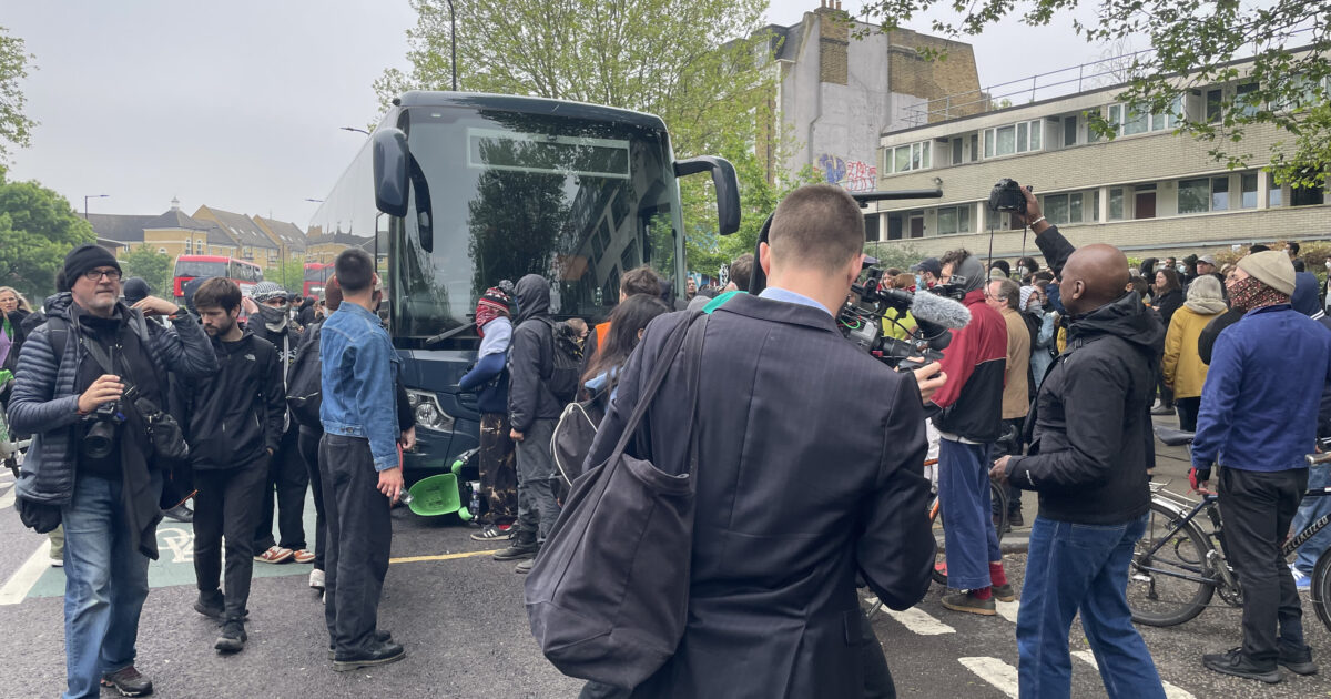 Protesters Block Coach Moving Asylum Seekers, As Resistance to Rwanda ...