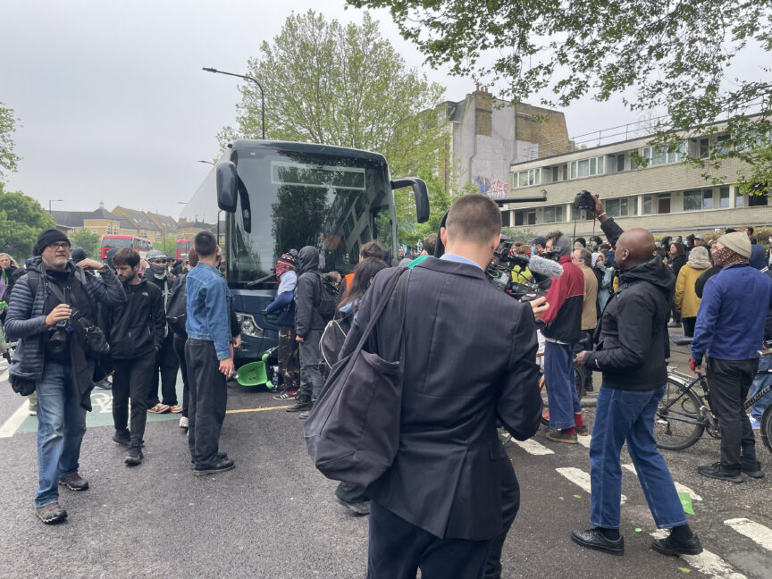 Protesters Block Coach Moving Asylum Seekers, As Resistance to Rwanda ...